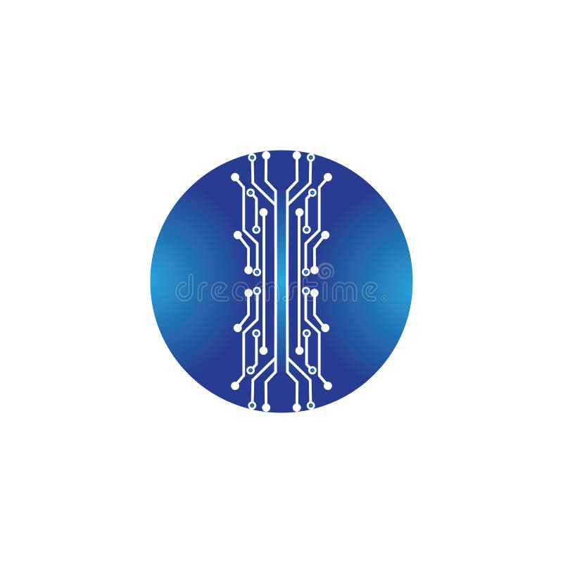 Circuit in the Circle Icon.technology Logo Design Template Symbol Icon ...