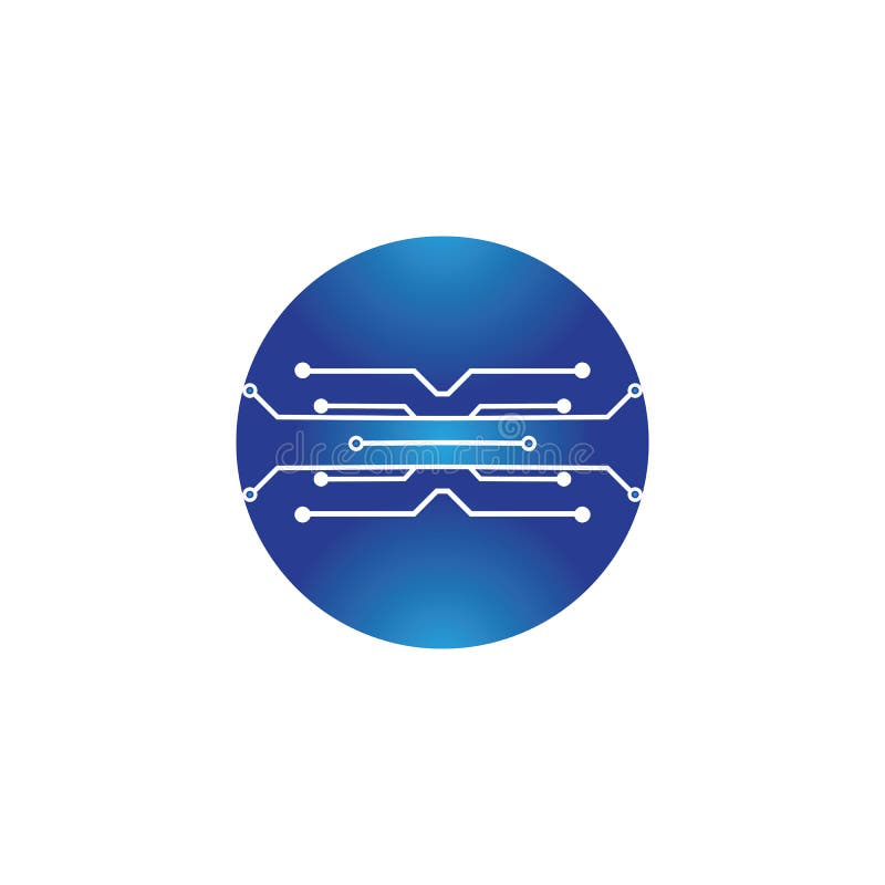 Circuit in the Circle Icon.technology Logo Design Template Symbol Icon ...