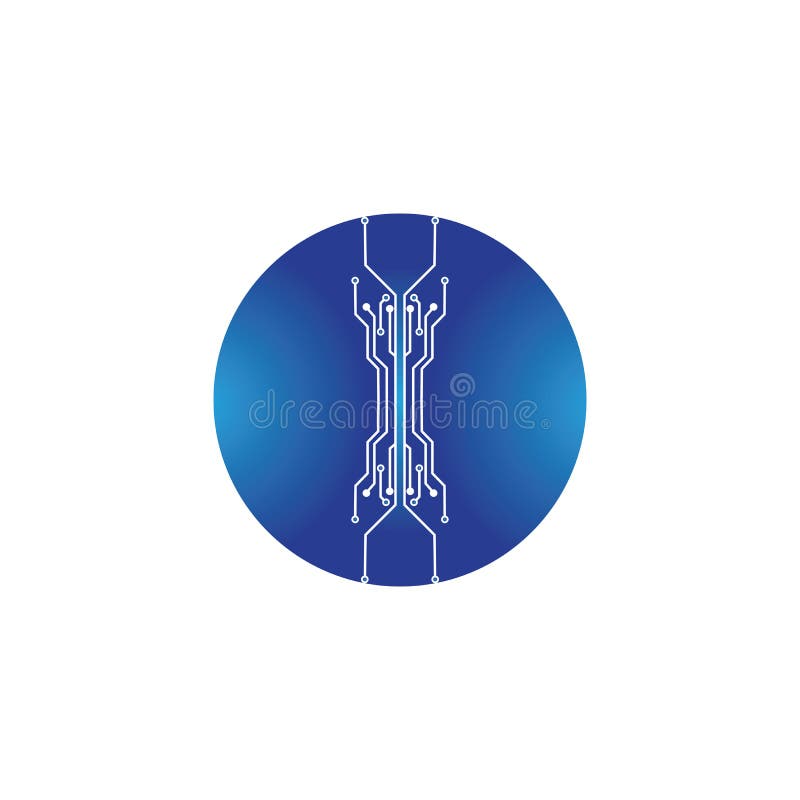 Circuit in the Circle Icon.technology Logo Design Template Symbol Icon ...