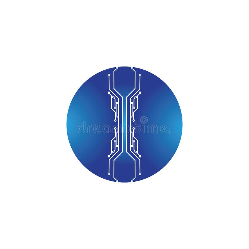 Circuit in the Circle Icon.technology Logo Design Template Symbol Icon ...