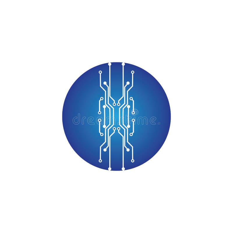 Circuit in the Circle Icon.technology Logo Design Template Symbol Icon ...