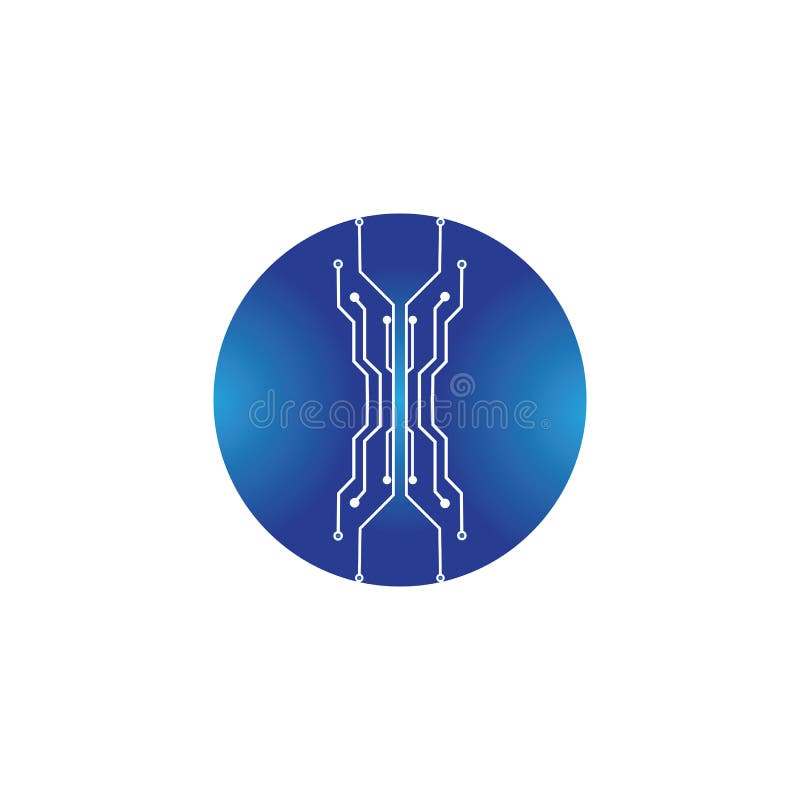 Circuit in the Circle Icon.technology Logo Design Template Symbol Icon ...