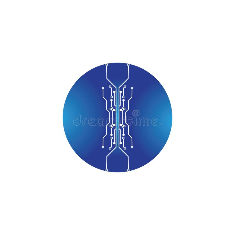 Circuit in the Circle Icon.technology Logo Design Template Symbol Icon ...