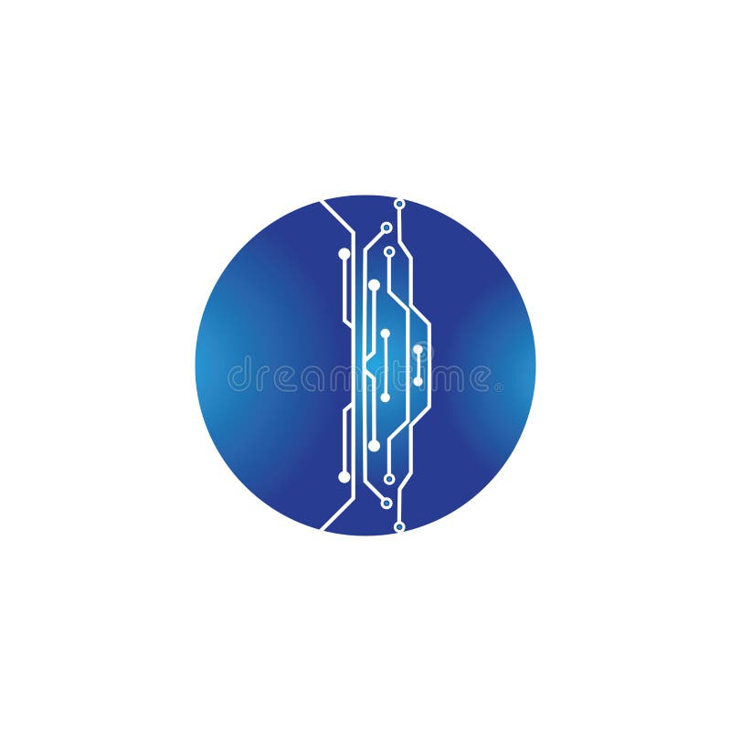 Circuit in the Circle Icon.technology Logo Design Template Symbol Icon ...