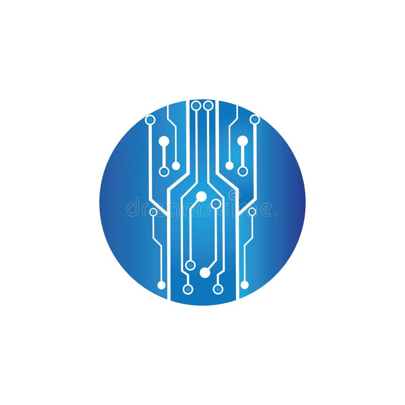 Circuit in the Circle Icon.technology Logo Design Template Symbol Icon ...