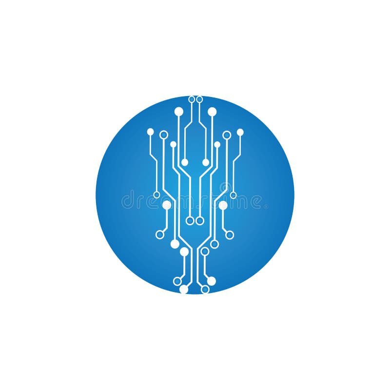 Circuit in the Circle Icon.technology Logo Design Template Symbol Icon ...