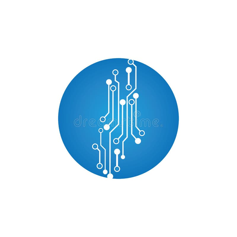 Circuit in the Circle Icon.technology Logo Design Template Symbol Icon ...
