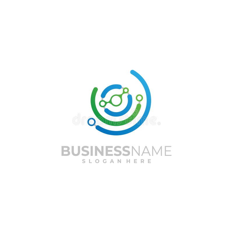 Circle Tech Logo Line Connection Concept Design Stock Vector ...