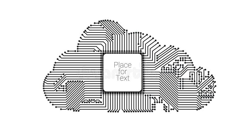 Circuit cloud with robot stock illustration. Illustration of computer ...