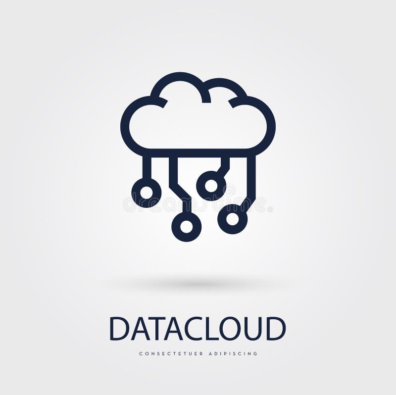 Digital Data Cloud Logo Template Stock Vector - Illustration of icon ...
