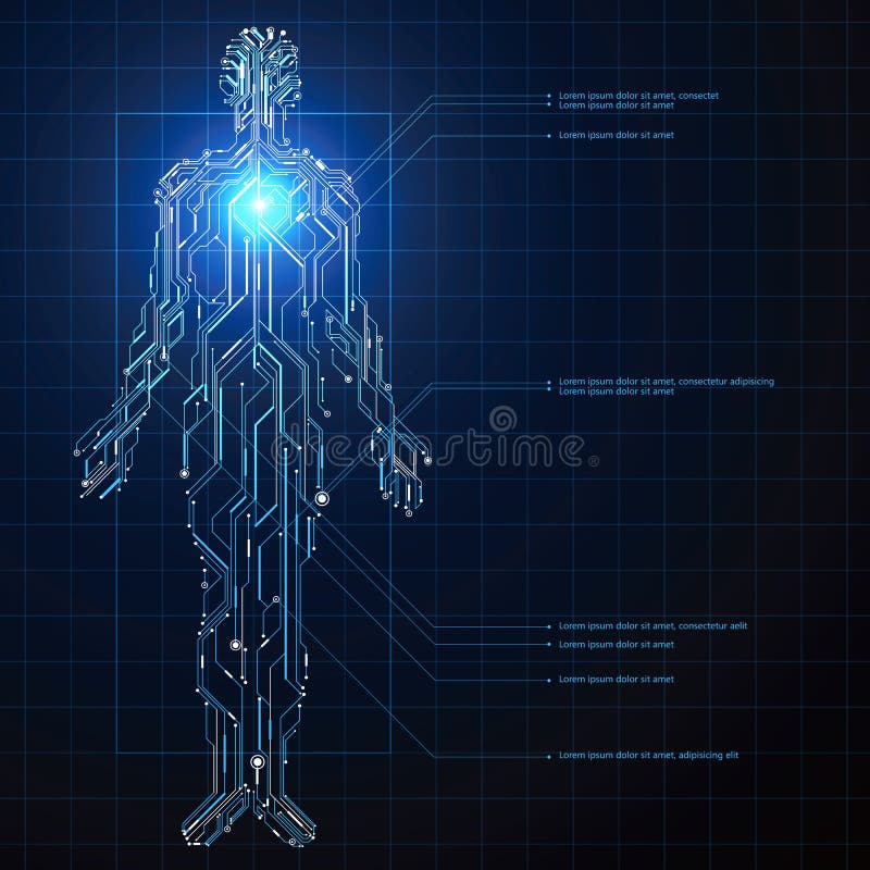 Circuit Composed of Human Graphics. Stock Vector - Illustration of ...