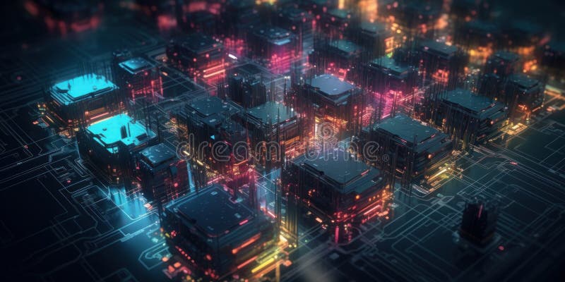 Circuit computer and chip stock illustration. Illustration of processor ...