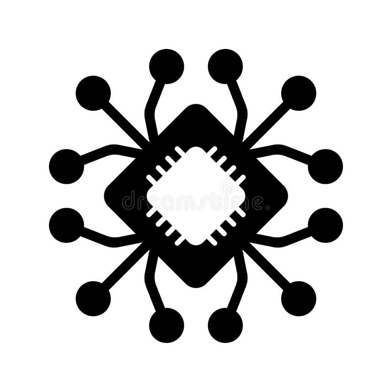 Circuit, Connection, Digital Icon. Black Vector Graphics Stock ...