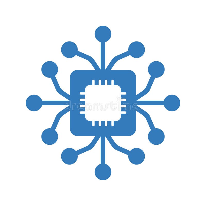 Circuit, Connection, Digital Icon. Blue Color Design Stock Illustration ...
