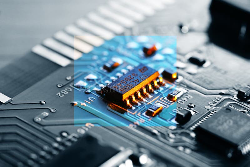 Puce électronique image stock. Image du circuits, vert - 945523
