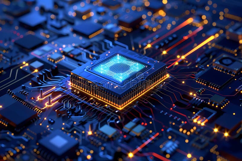 Circuit Design with Connecting Lights To All Devices Stock Illustration ...