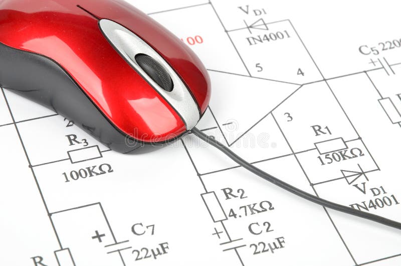 Circuit diagram stock image. Image of tool, mouse, board - 24254475