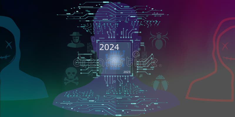 Circuit Diagram Hacker Security Icon On Abstract Background Technology Concept Stock