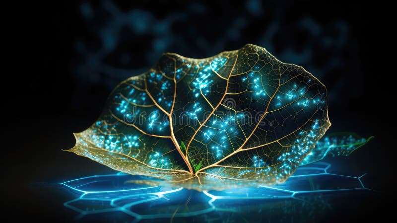 Circuit digital leaf stock illustration. Illustration of vividly ...