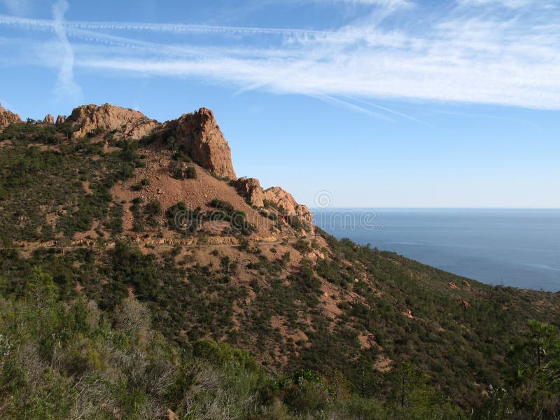 Circuit du pic du cap roux stock image. Image of region - 7463723