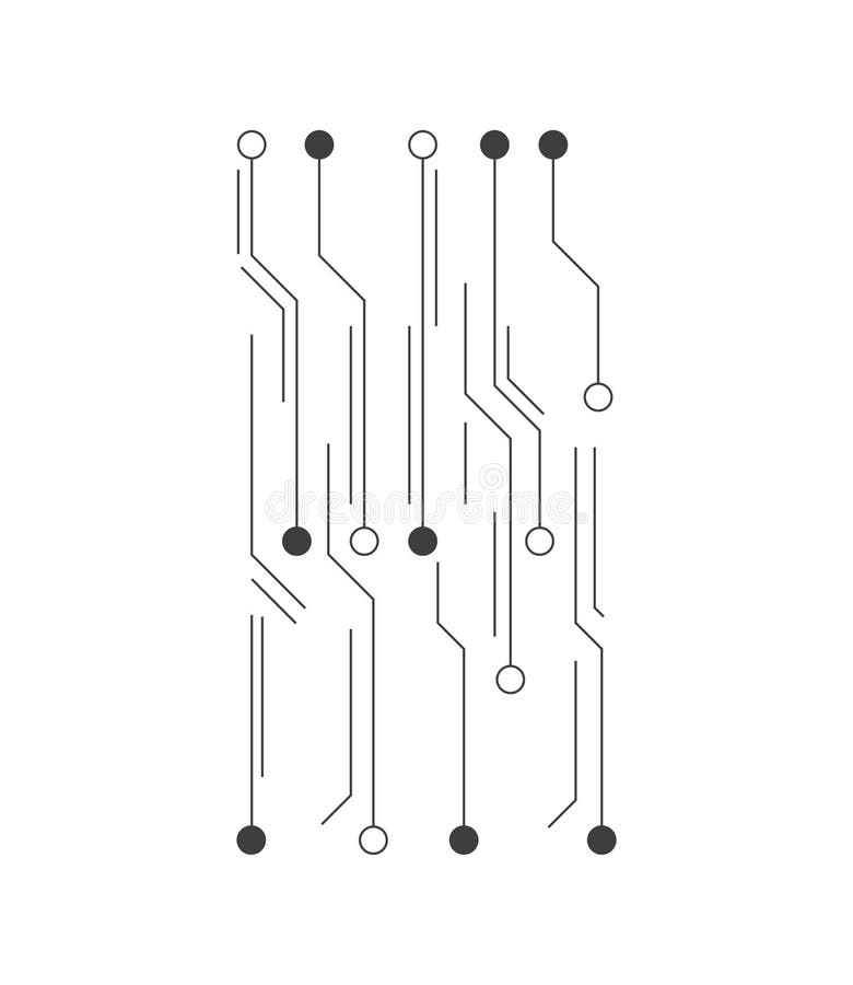 Circuit electric ai tech stock illustration. Illustration of microchip ...