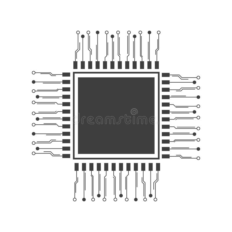 Microchip Illustration in Flat Design Stock Vector - Illustration of ...
