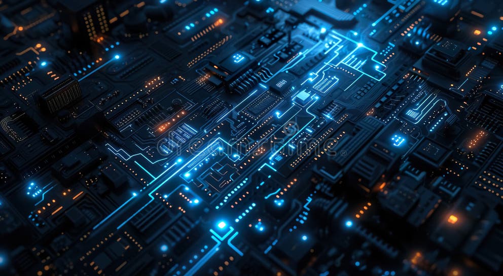Circuit Electronic Board with Microchip, Hardware and Technology ...