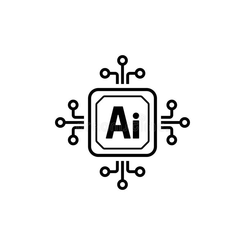 Circuit Electronic Chip Processor, Artificial Intelligence Ai Logo Icon ...