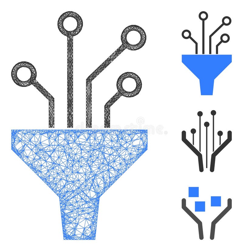Circuit Filter Polygonal Web Vector Mesh Illustration Stock ...