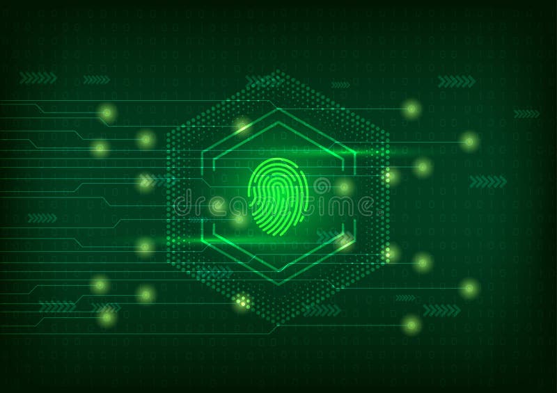Circuit Finger Print tech stock vector. Illustration of design - 267794899
