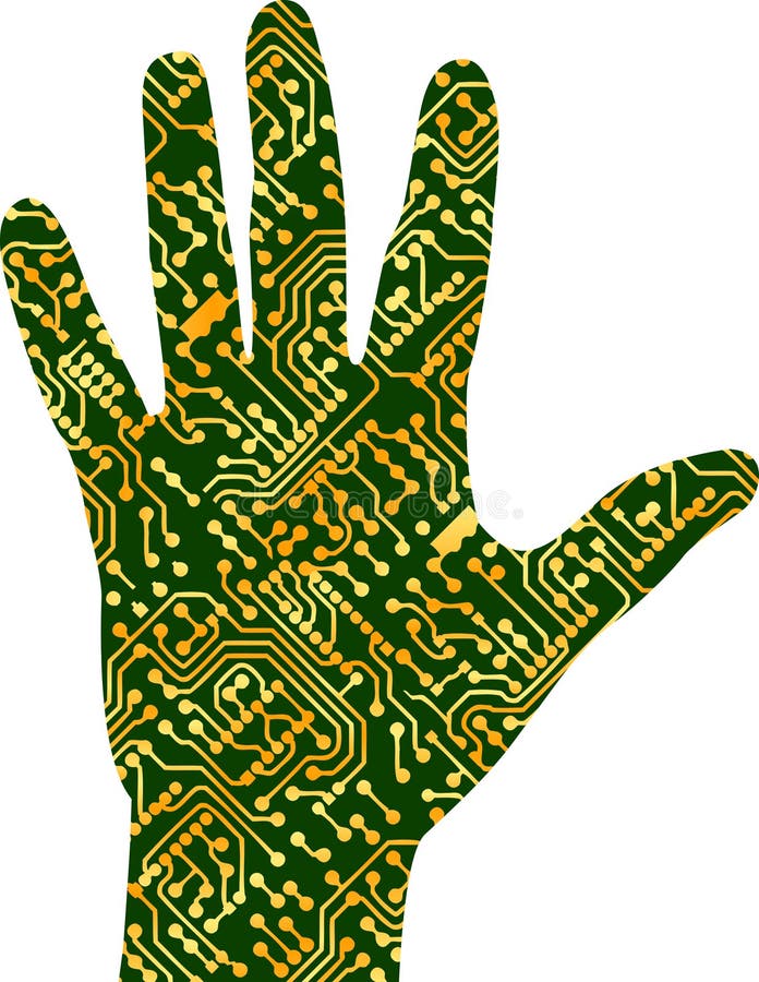 Circuit_hand stock vector. Illustration of scanner, identification ...