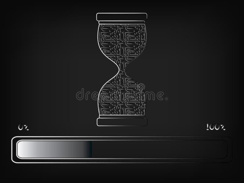 Circuit Hourglass with Progress Bar Loading Stock Illustration ...