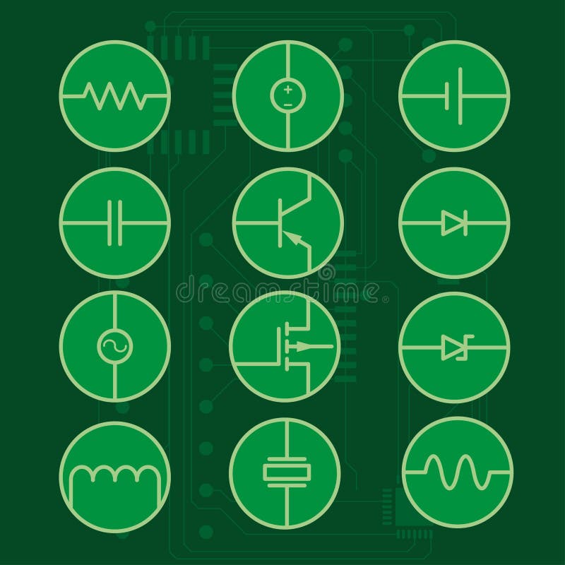Circuit icon set stock illustration. Illustration of equipment - 64571176