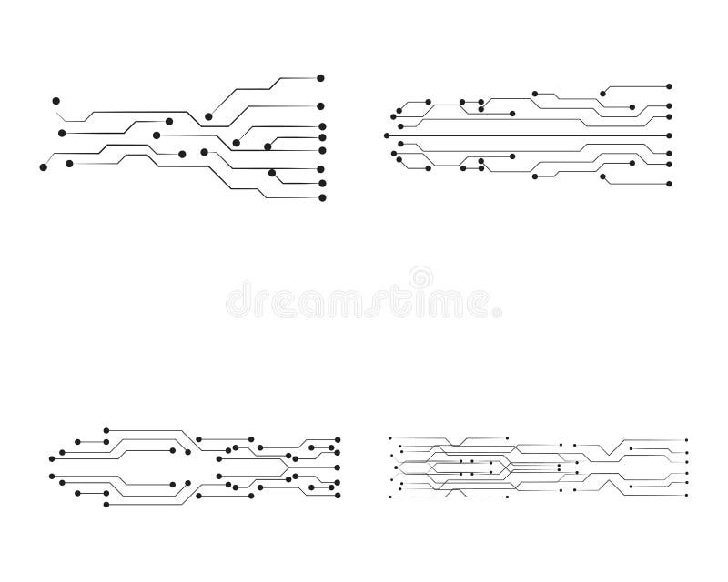 Circuit Illustration Vector Template Line Stock Vector - Illustration ...