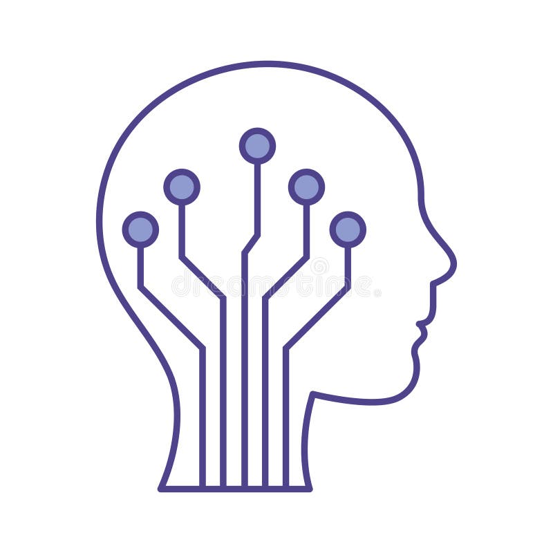Circuit Inside Human Head Line and Fill Style Icon Vector Design Stock ...