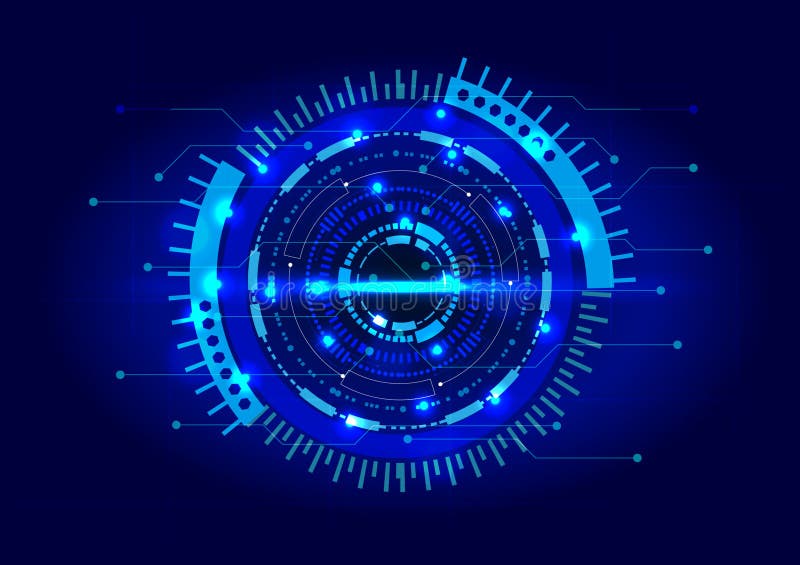 Circuit Lines Running Directionally Towards Target on Technology Ring ...