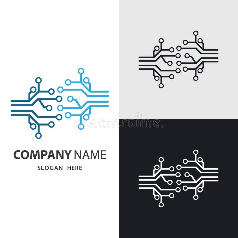 Circuit logo design stock vector. Illustration of company - 219735330
