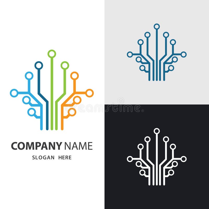 Circuit logo design stock vector. Illustration of sign - 219320043