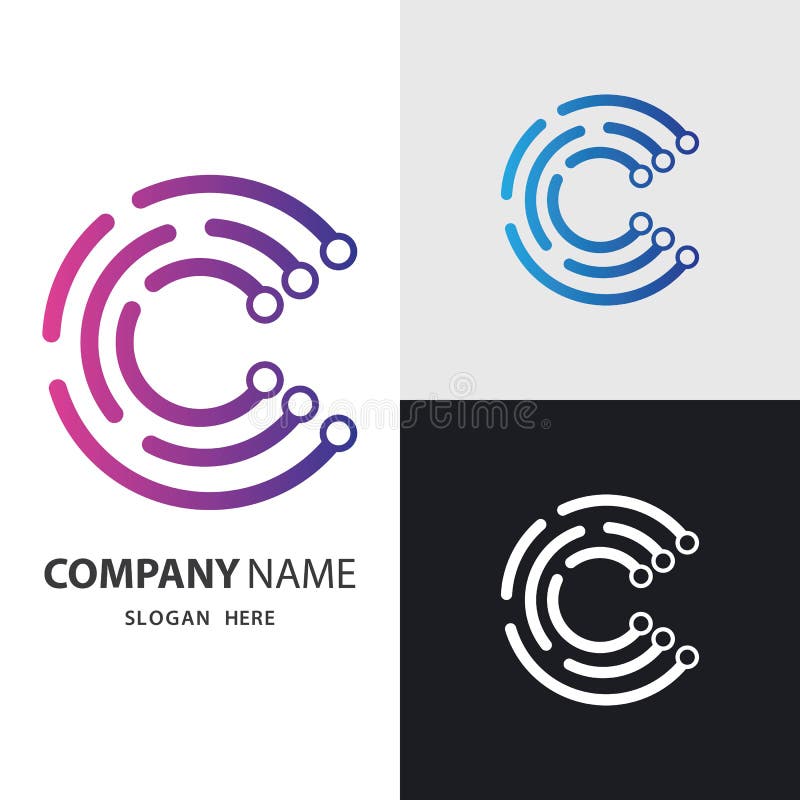 Circuit logo design stock vector. Illustration of vector - 219320046