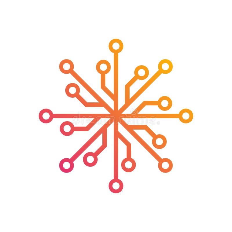Circuit Logo Design Vector Template, Circular Logo Icon, Link Icon with ...