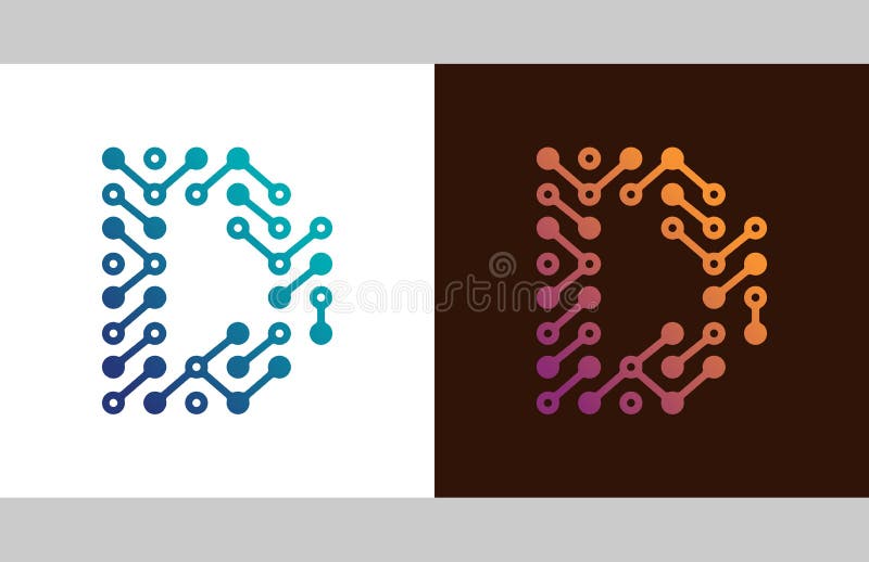 Circuit Logo Letter D Technology Icon Stock Vector - Illustration of ...