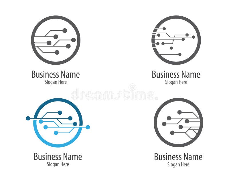 Circuit logo template stock illustration. Illustration of engineering ...