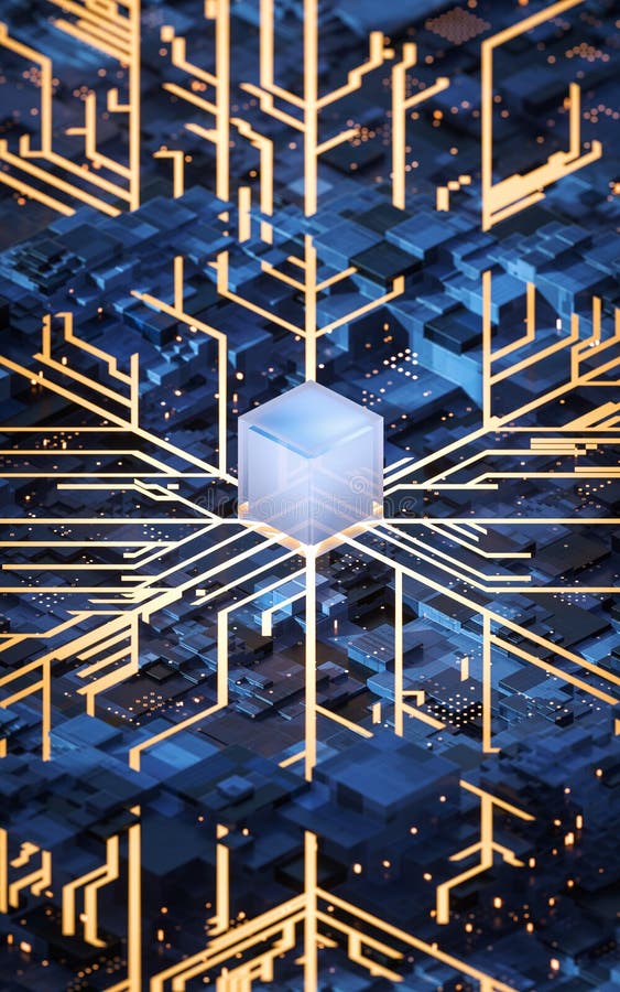 Circuit and Materials, Science and Technology, 3d Rendering Stock ...