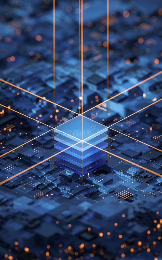 Circuit and Materials, Science and Technology, 3d Rendering Stock ...