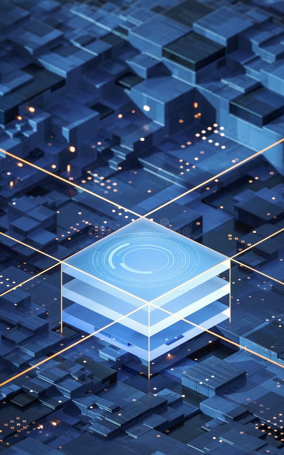 Circuit and Materials, Science and Technology, 3d Rendering Stock ...