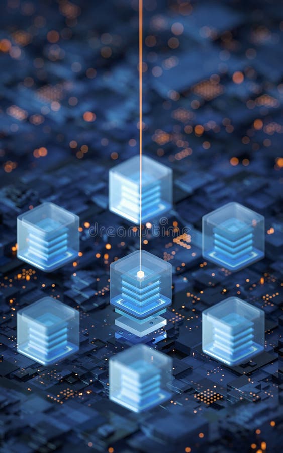 Circuit and Materials, Science and Technology, 3d Rendering Stock ...