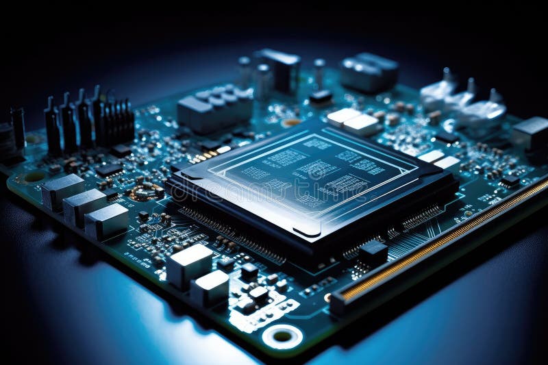 A Circuit or Motherboard Showing the Central Processing Unit (CPU) of a ...