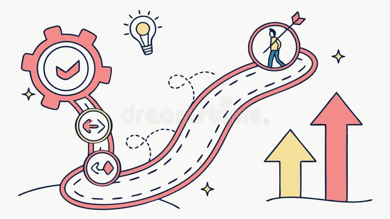 Circuit Path with Gear and Lightbulb, Innovation and Ideas, Vector ...