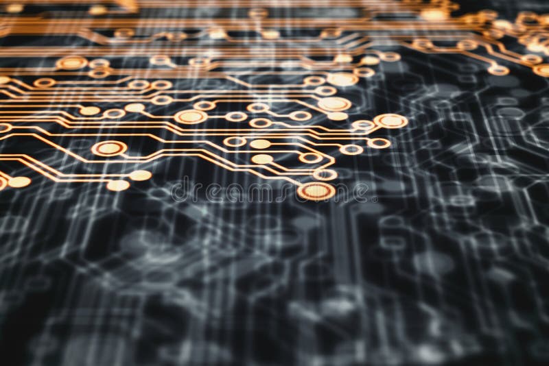Circuit with Points and Lines Stock Illustration - Illustration of ...