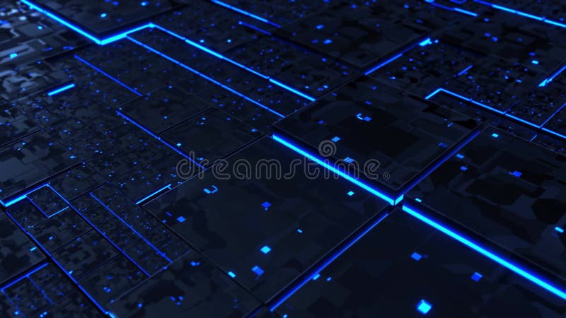 Circuit Pulse Glowing Digital Grid Loop Stock Footage - Video of ...